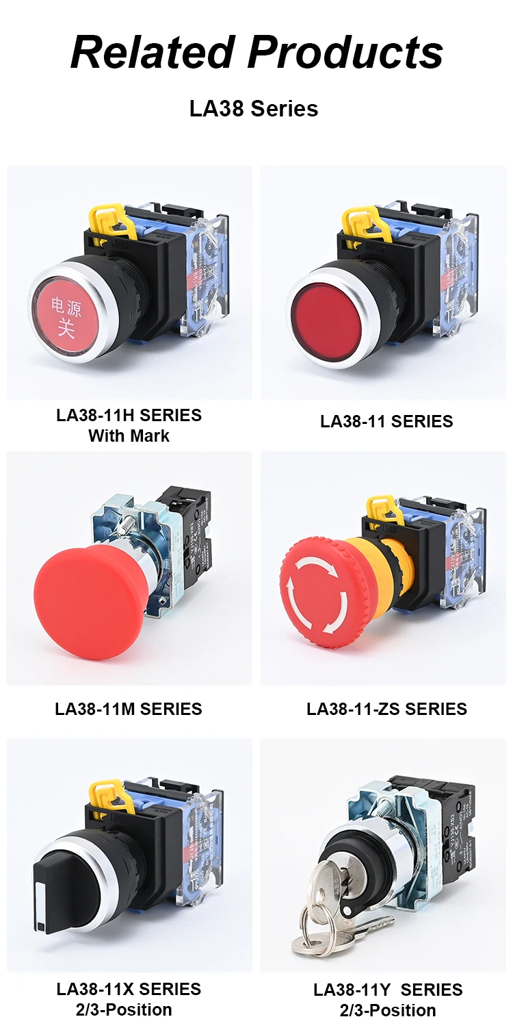 La38 Rotary Selector Mushroom Head Self-resetting Latching Momentary ...