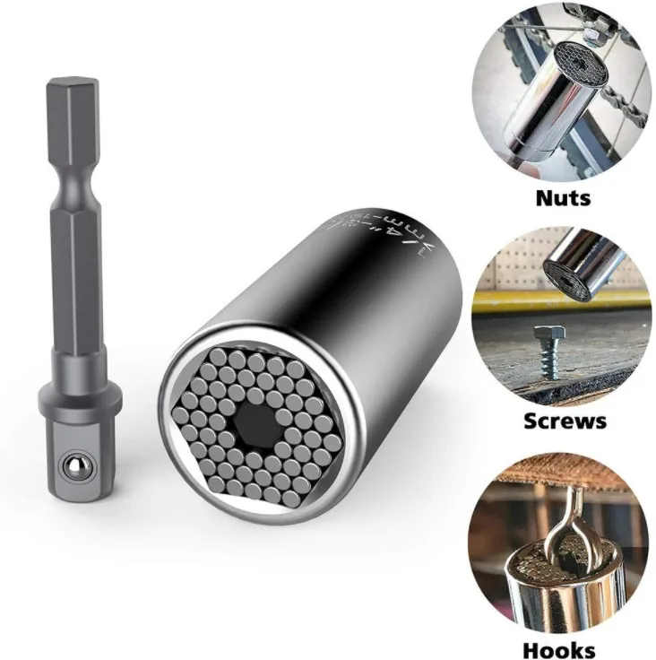 Universal Socket Tool - Super Grip & Multi-Function Drill Adapter