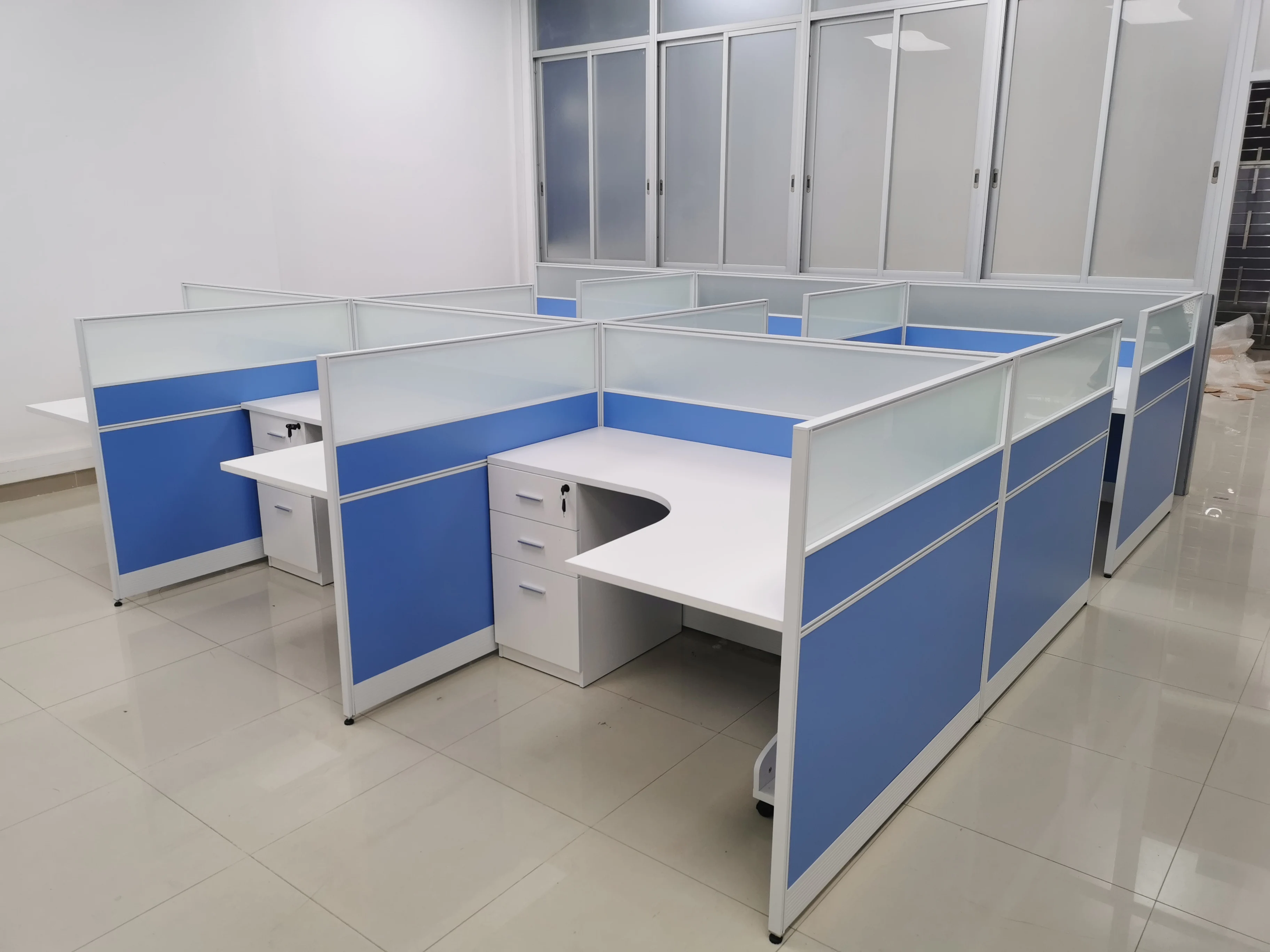 Modern Office Furniture Modular Cubicle Partition Curved Work Station ...
