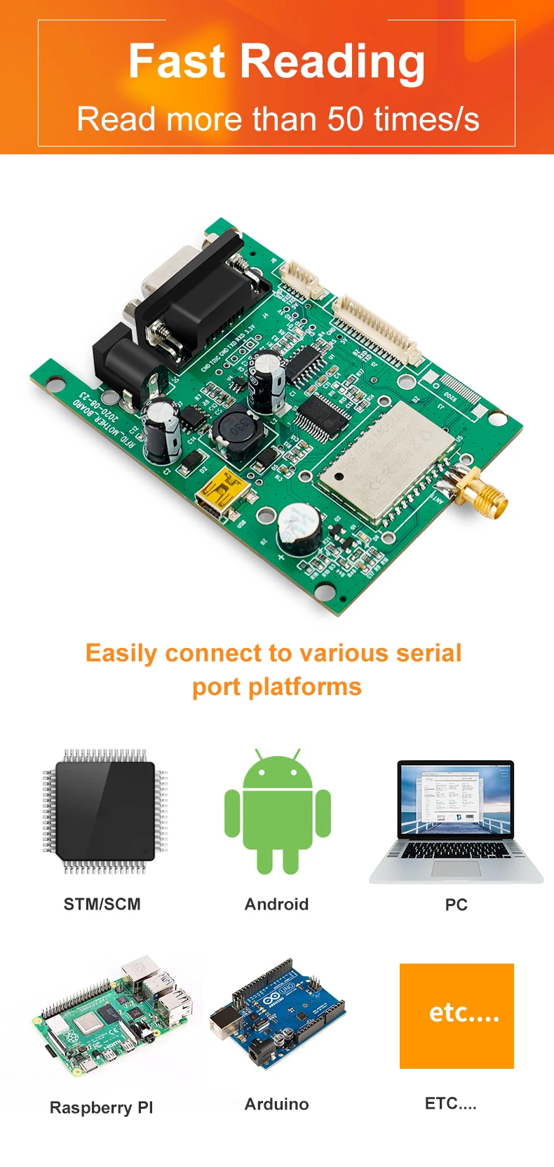 FONKAN FM-503 UHF RFID Reader Module for Arduino & Raspberry Pi - OEM
