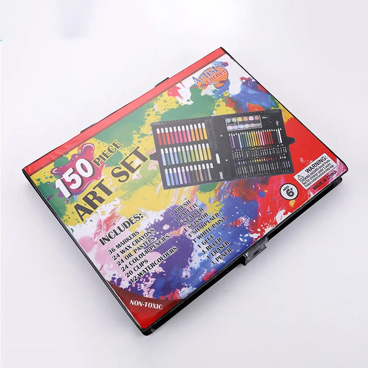 150PCS School Kids Drawing Art Stationery Watercolors Crayons Colored ...