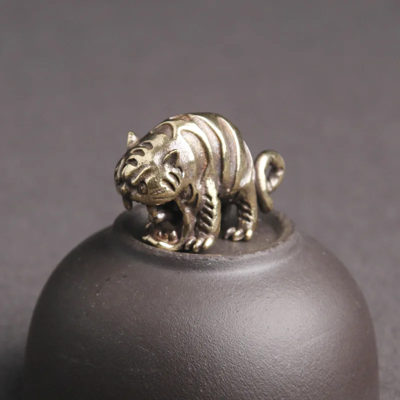 Brass Do Old Graw Tiger Key Chain Pendant Creative Q Version 12 Zodiac ...
