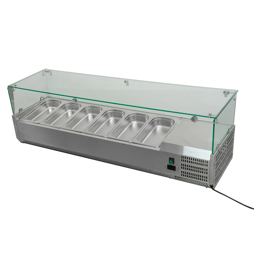Professional Refrigerated Display Topping Unit Vrx1200/380 Salad Work ...