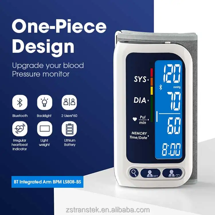 TRANSTEK 2User 60 Readings Bluetooth Portable Smart Digital Blood ...