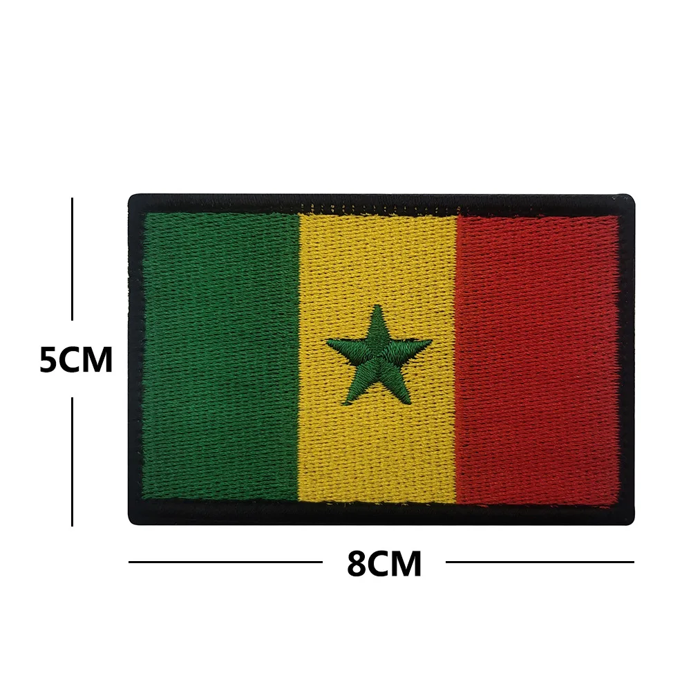 African Countries Flags Embroidery Patches with Hook Loop