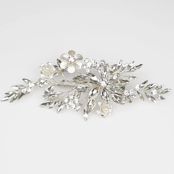 Sg0929 High Quality Bling Crystal Sliver Flower Wedding Headpiece Hair ...