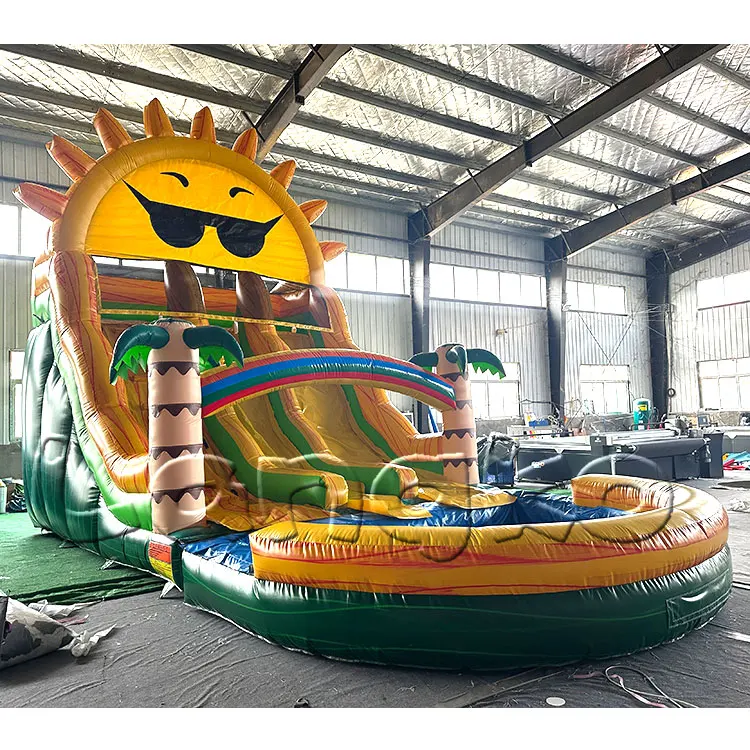Giant Inflatable Water Slide Toboggan Gonflable Hupfburg Mit Rutsche ...