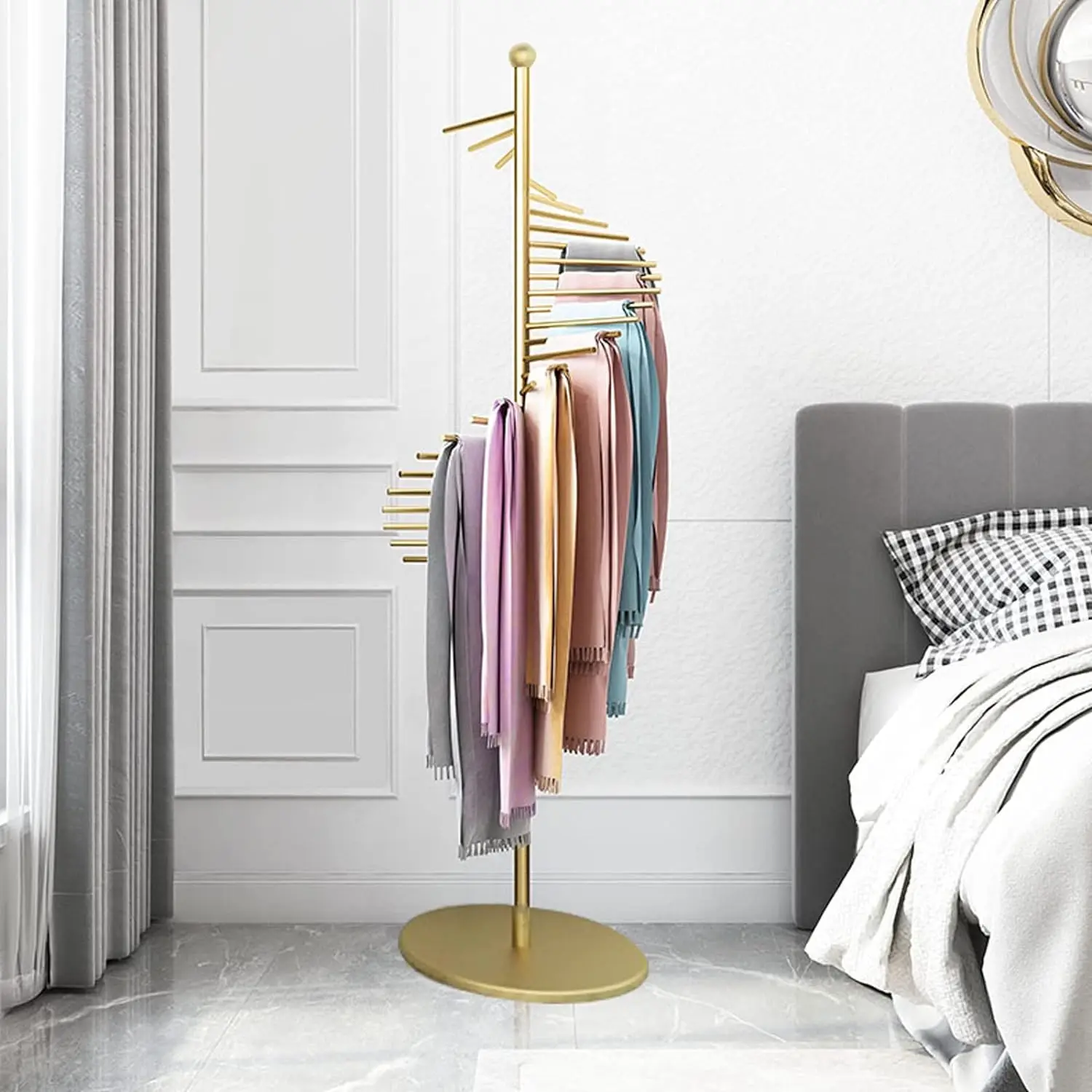 High Quality Spiral Clothes Display Rack Gold And Silver Hijab Hangers ...
