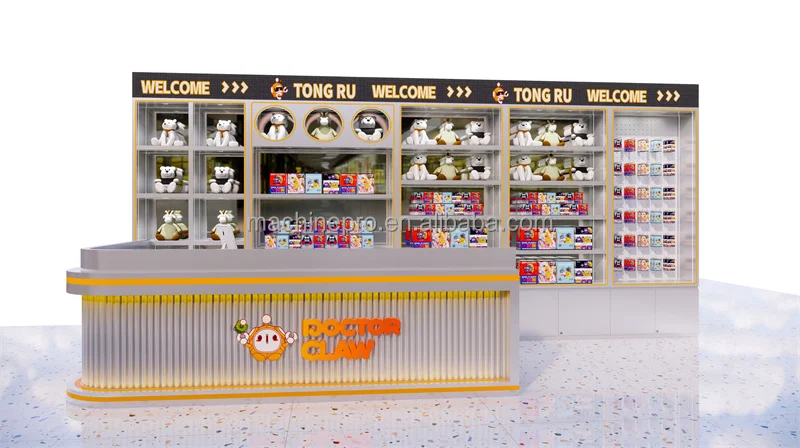 Arcade Play Center Design - Plush Toy Shelving & Claw Machines