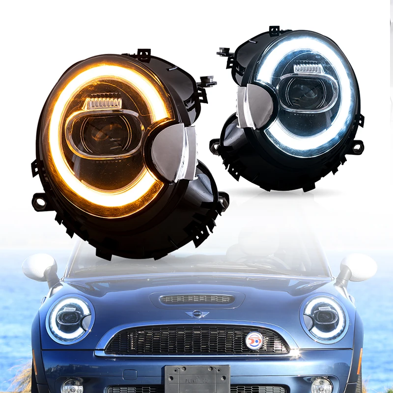 VLAND Full LED Head Lights R56 R57 R58 R59 Animation DRL Headlights ...