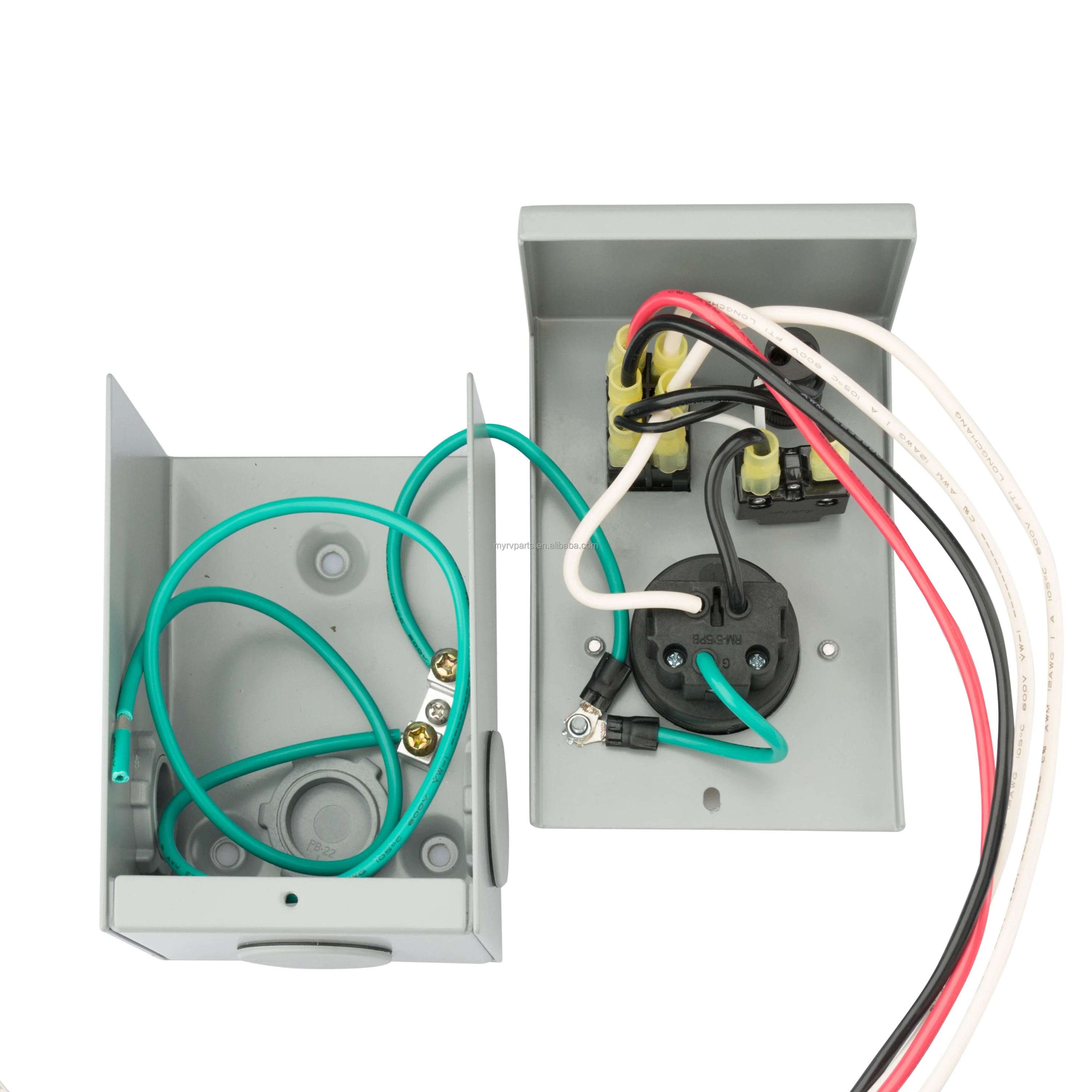 15A Generator Transfer Switch Inlet Box, NEMA 5-15P with Power Light ...