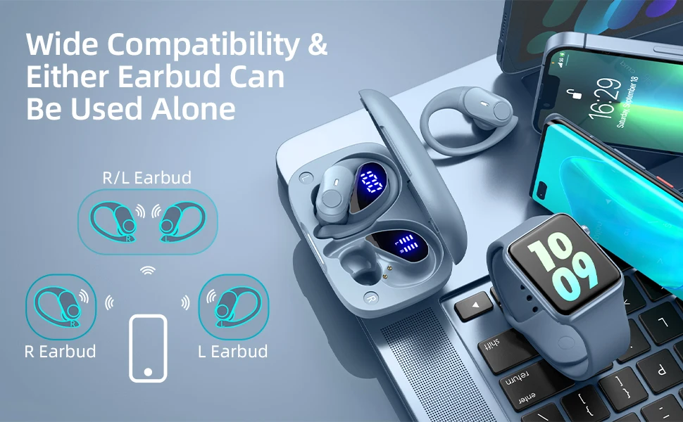 OEM T60 Earphones - Wireless Stereo Earbuds with IPX-7 Waterproofing