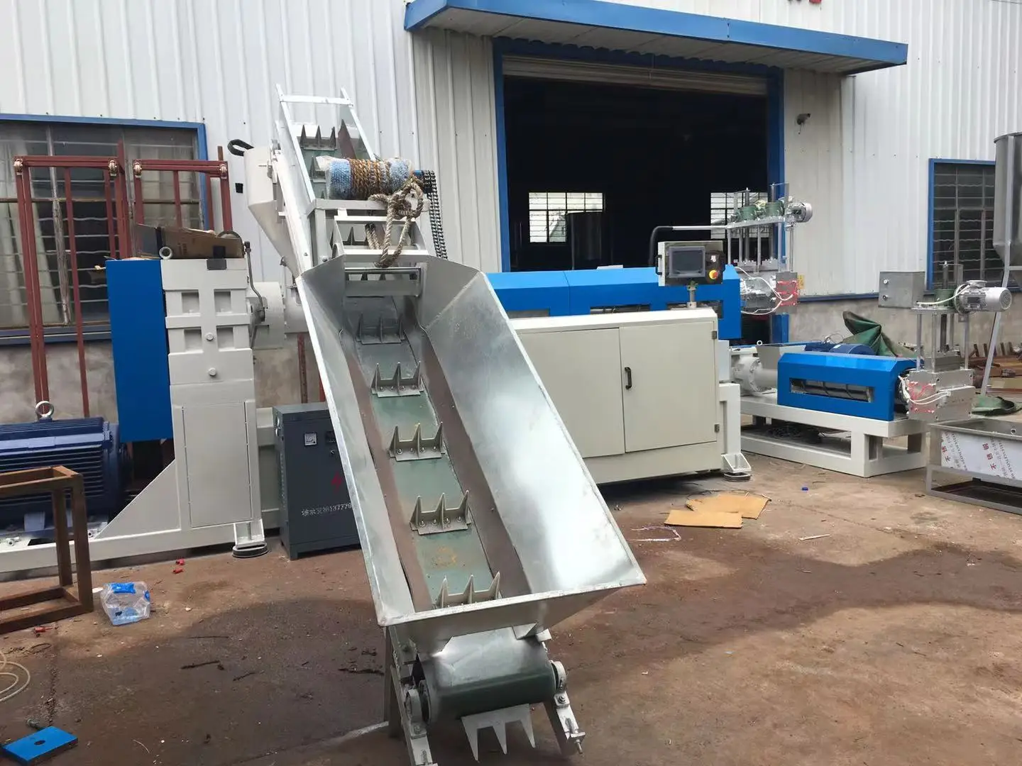 Hdpe Ldpe Films Pelletizer Conveyor Belt And Force Feeder Single ...