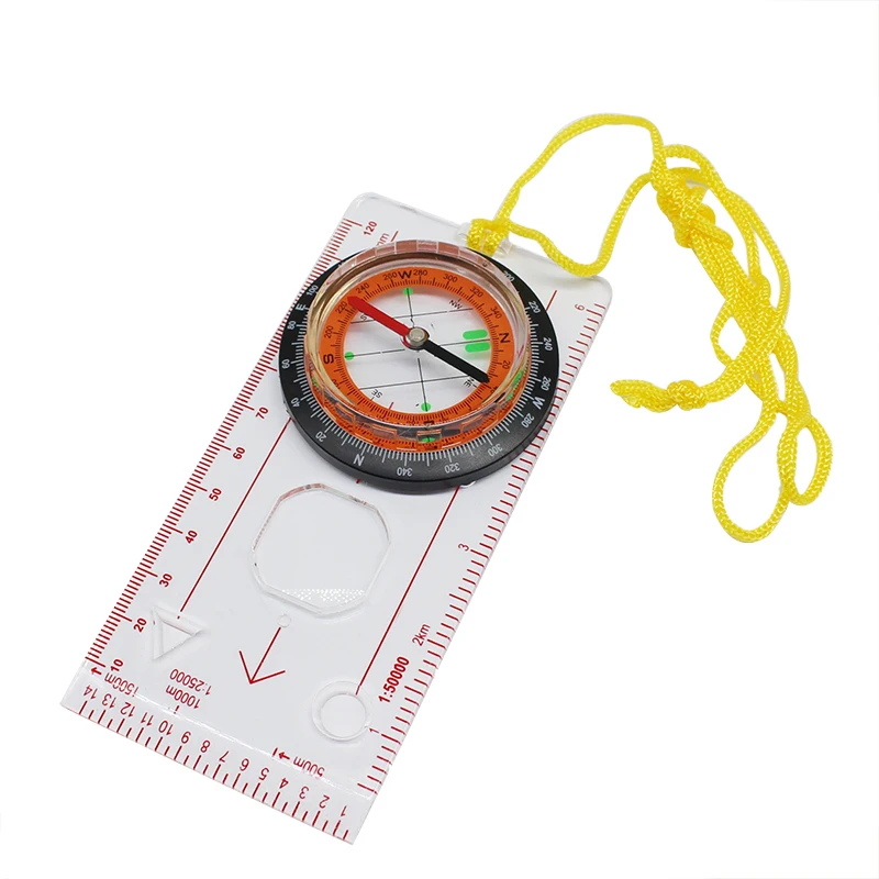 Outdoor Survival Folding Glow Compass with Luminous Map Scale Ruler ...