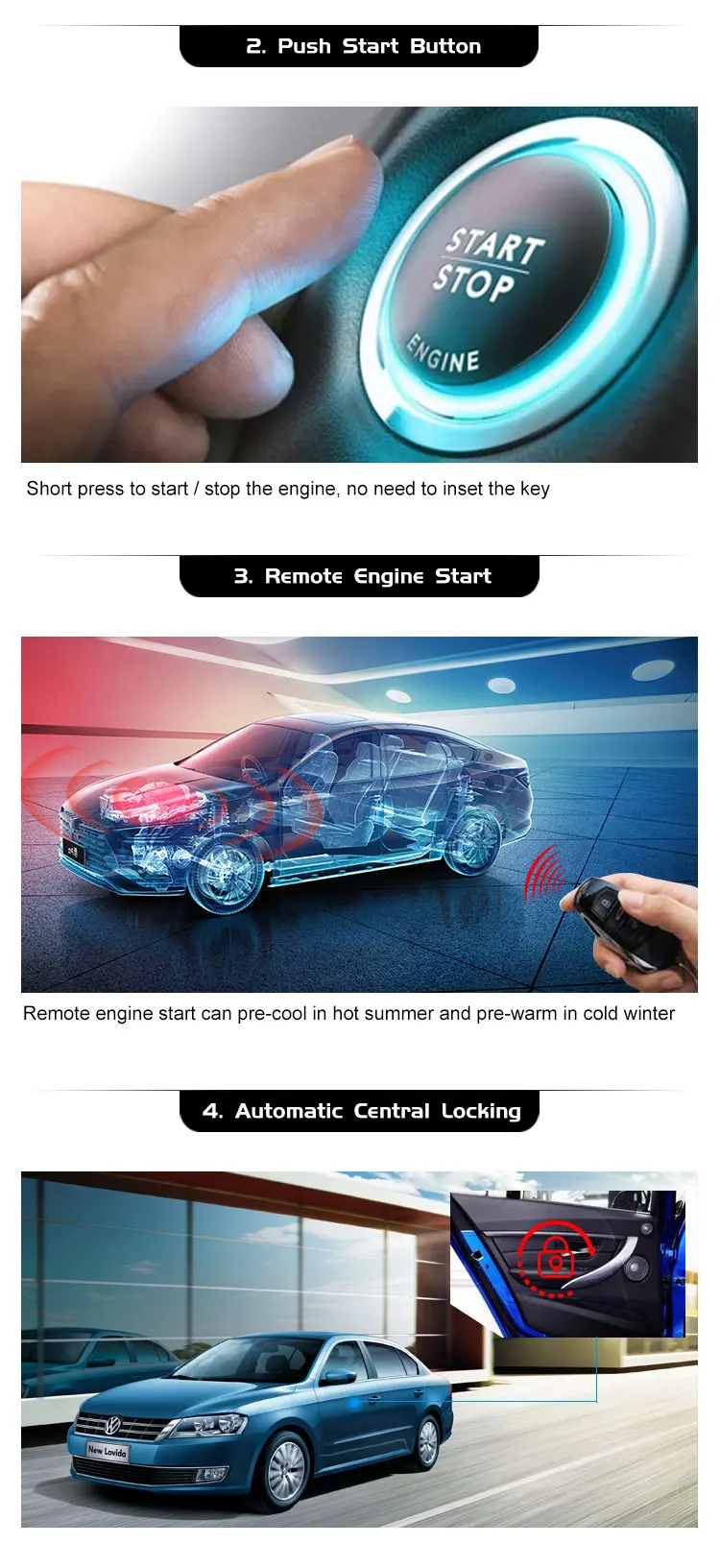 2022 New Smart Canbus Pke Push Button Remote Start Stop Unlock New Car Alarm Kit For Kia K5 ...
