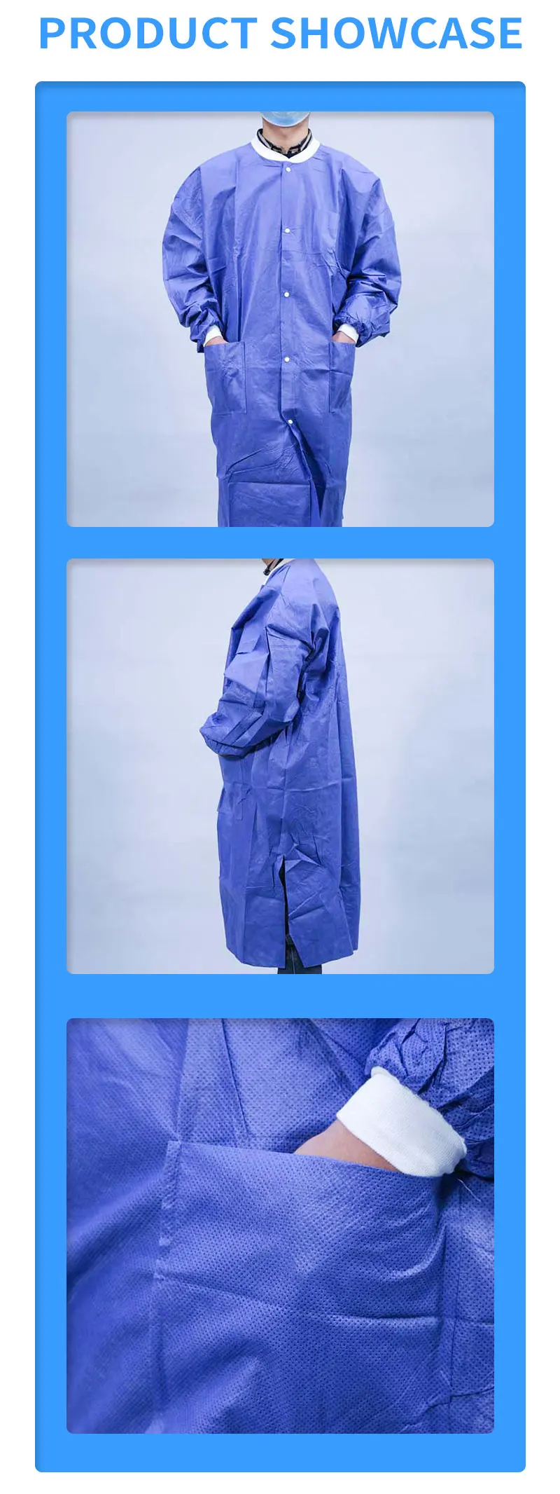 Cleanroom Lab Coat Lab Coat Disposable Blue Disposable Plastic Lab Coat ...