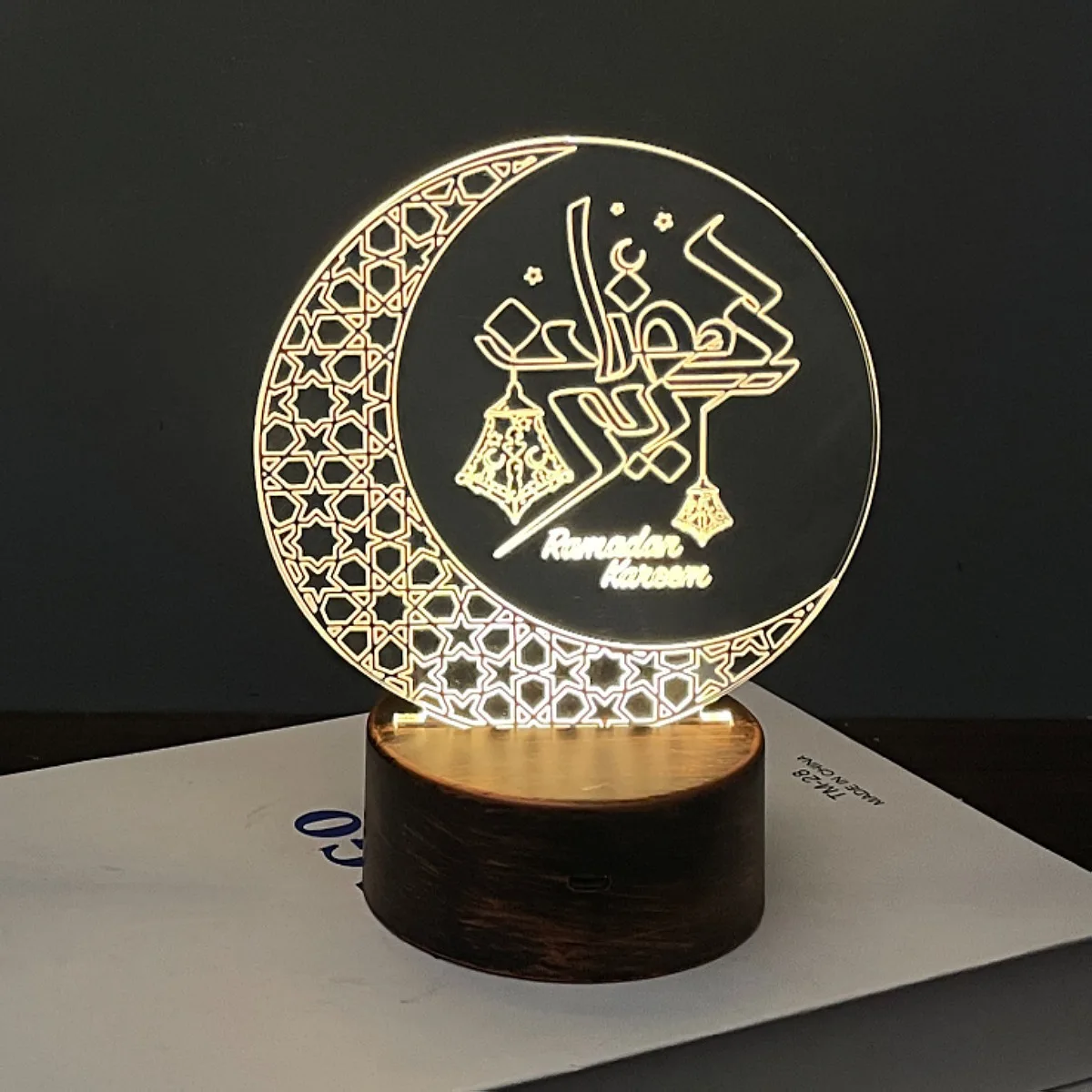 Acrylic Transparency Arabic Ramadan Home Decoration Gift Led 3d Lamp ...