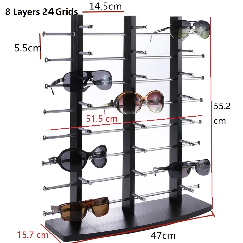 Eye Glasses Rack - Stylish Display for 24 Pairs of Sunglasses