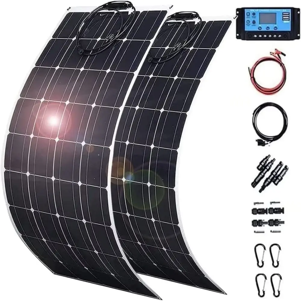 2mm Thin Film Solar Cell Black Flexible Photovoltaic Solar Panel 50w ...