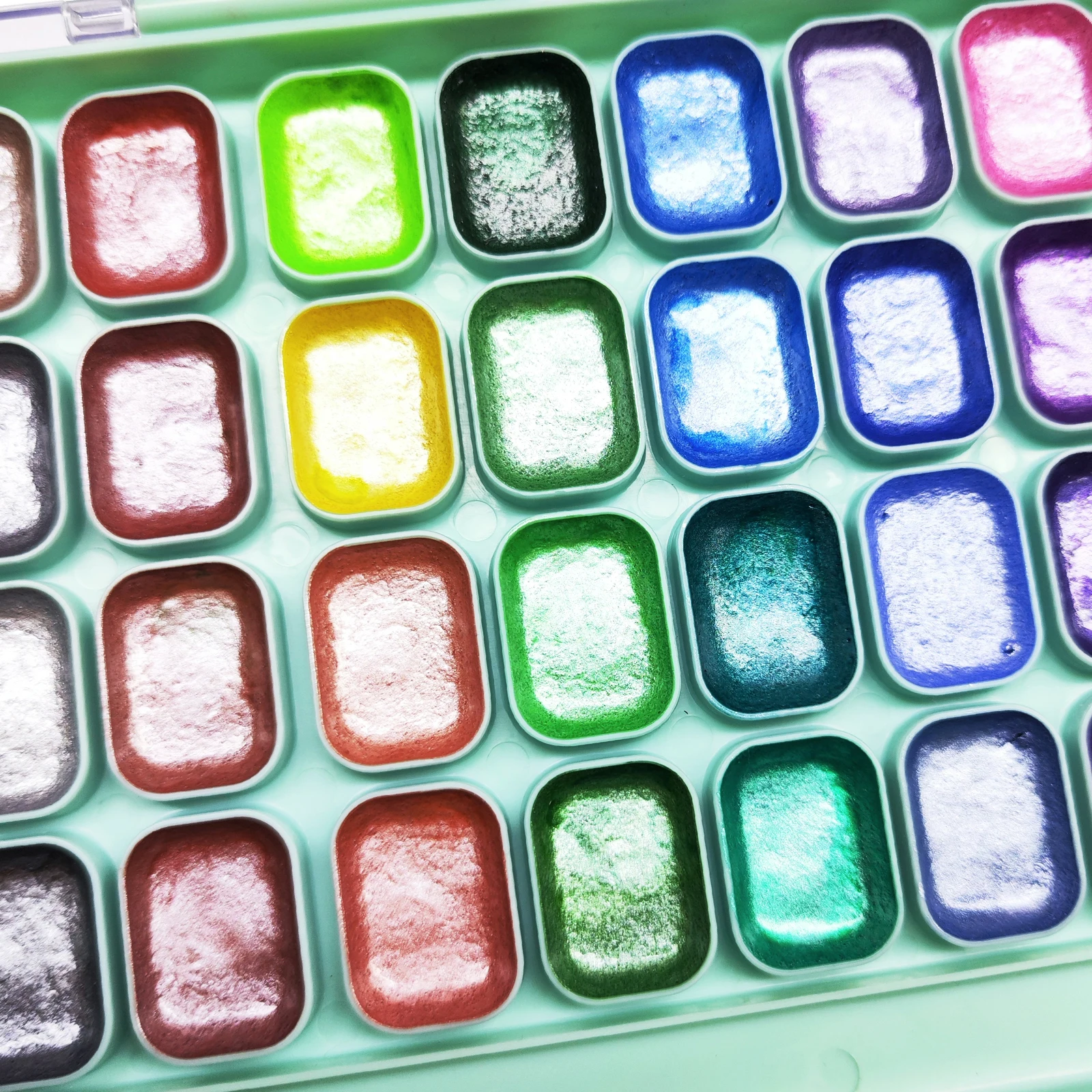 Artecho Art Supply Metallic Watercolor Cake With Brush Semi Dry ...