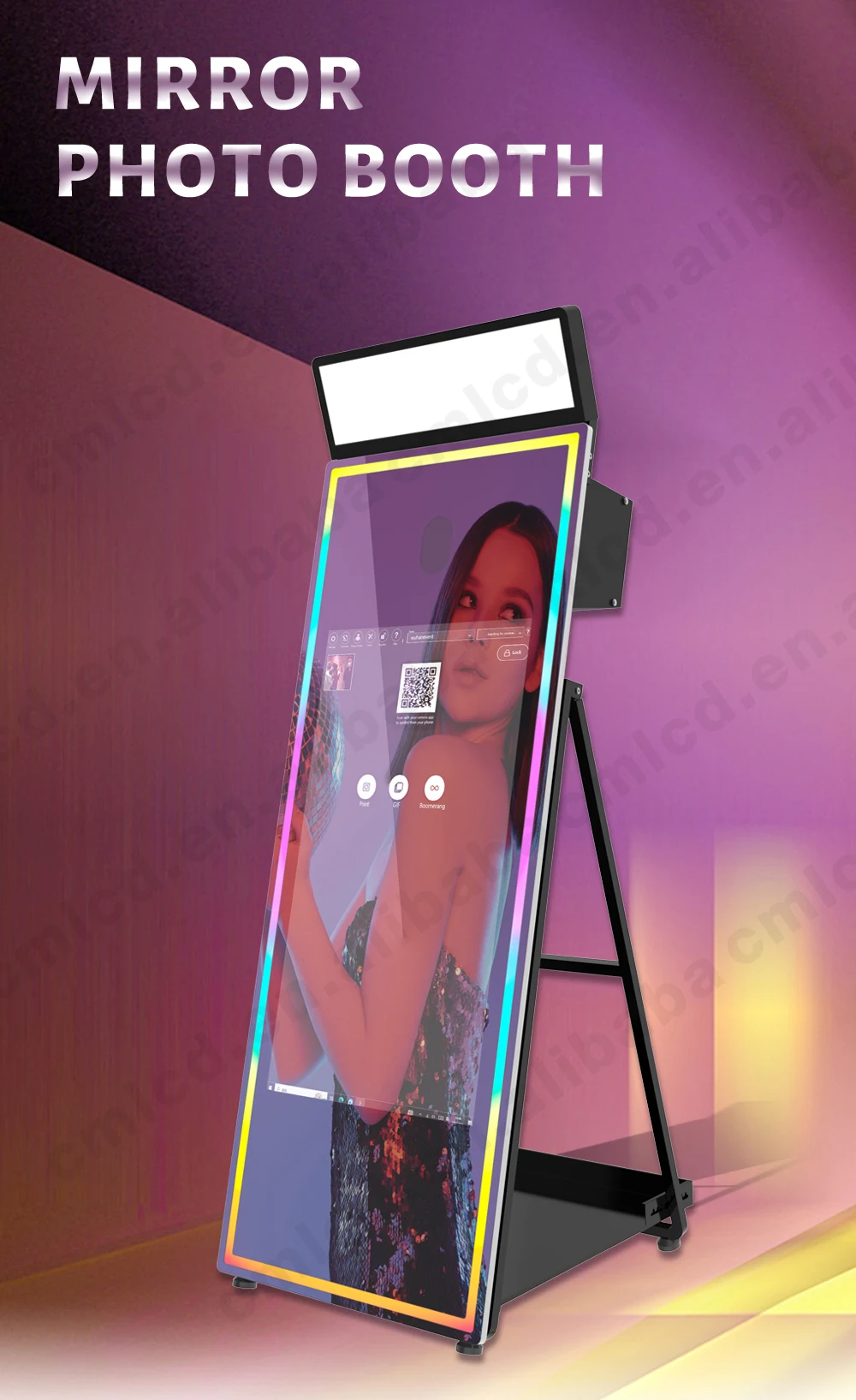 72" Full Length Mirror Photo Booth 42" Touch Screen Monitor Built-in ...