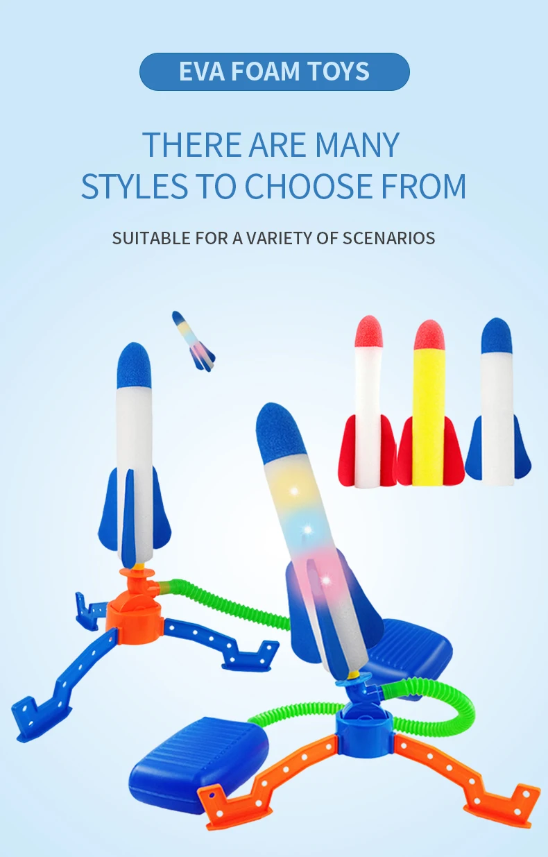 Outdoor Play Game Eva Foam Rocket Launcher Toys For Kids Pedal Rockets ...