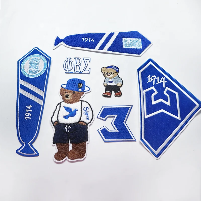 Custom Embroidery Embroidered Bear Patches Greek Letter Patch Phi Beta ...