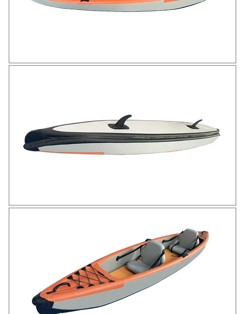 2-Person Folding Drop Stitch Kayak Boat PVC/PE/PC Inflatable Fishing ...