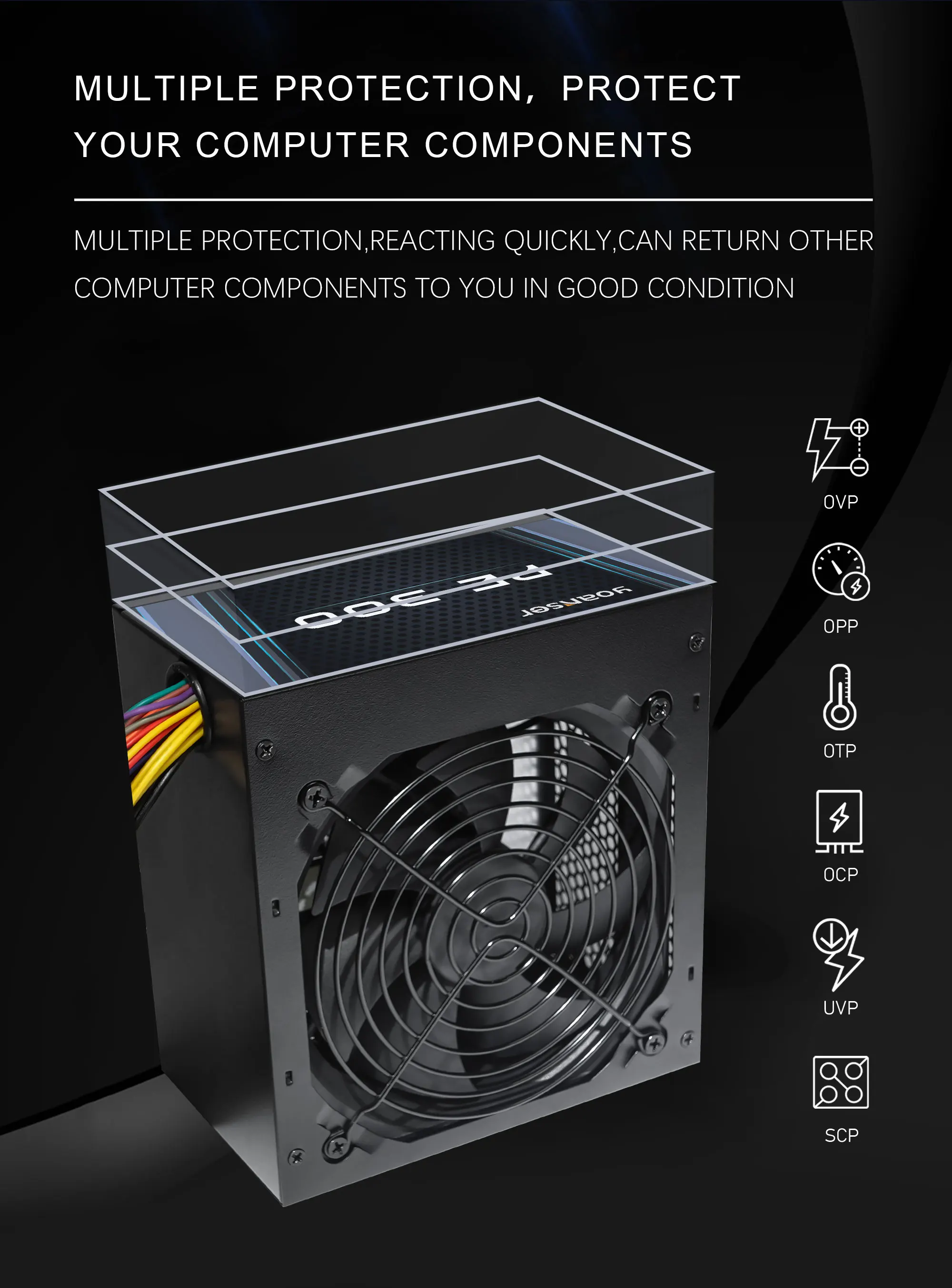 80 Plus Desktop Power Supply Unit 300w 400w 500w Fontes Computer Psu ...