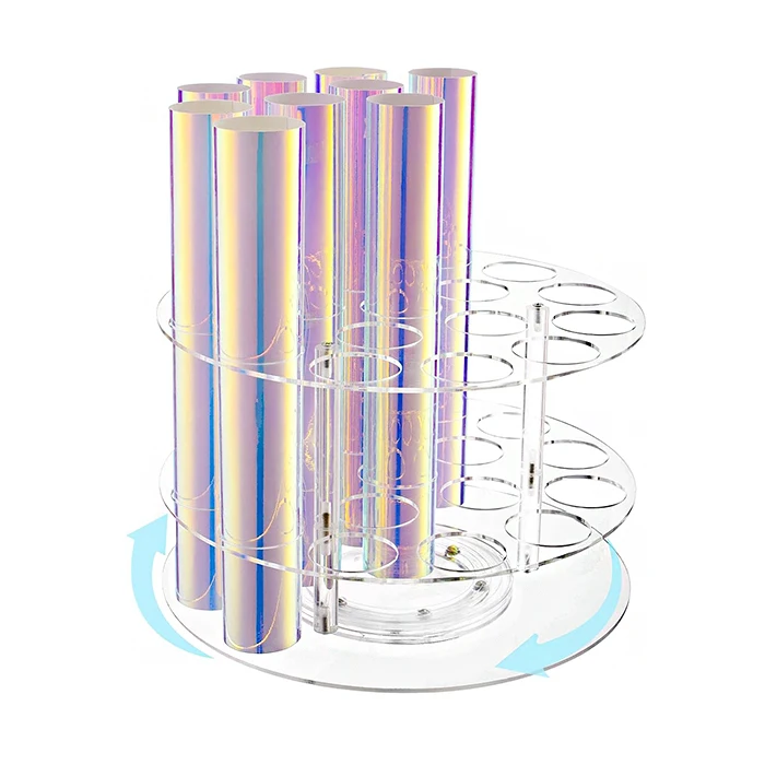 Desktop Rotating Clear Acrylic 18 Vinyl Rolls Display Shelf Easy to ...