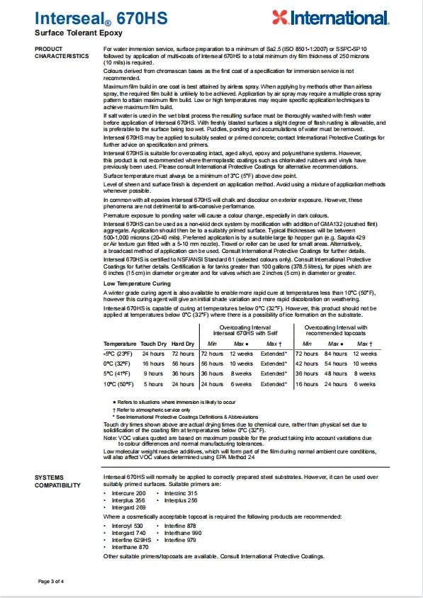 Akzonobel International Interseal 670hs High Solids Surface Tolerant ...