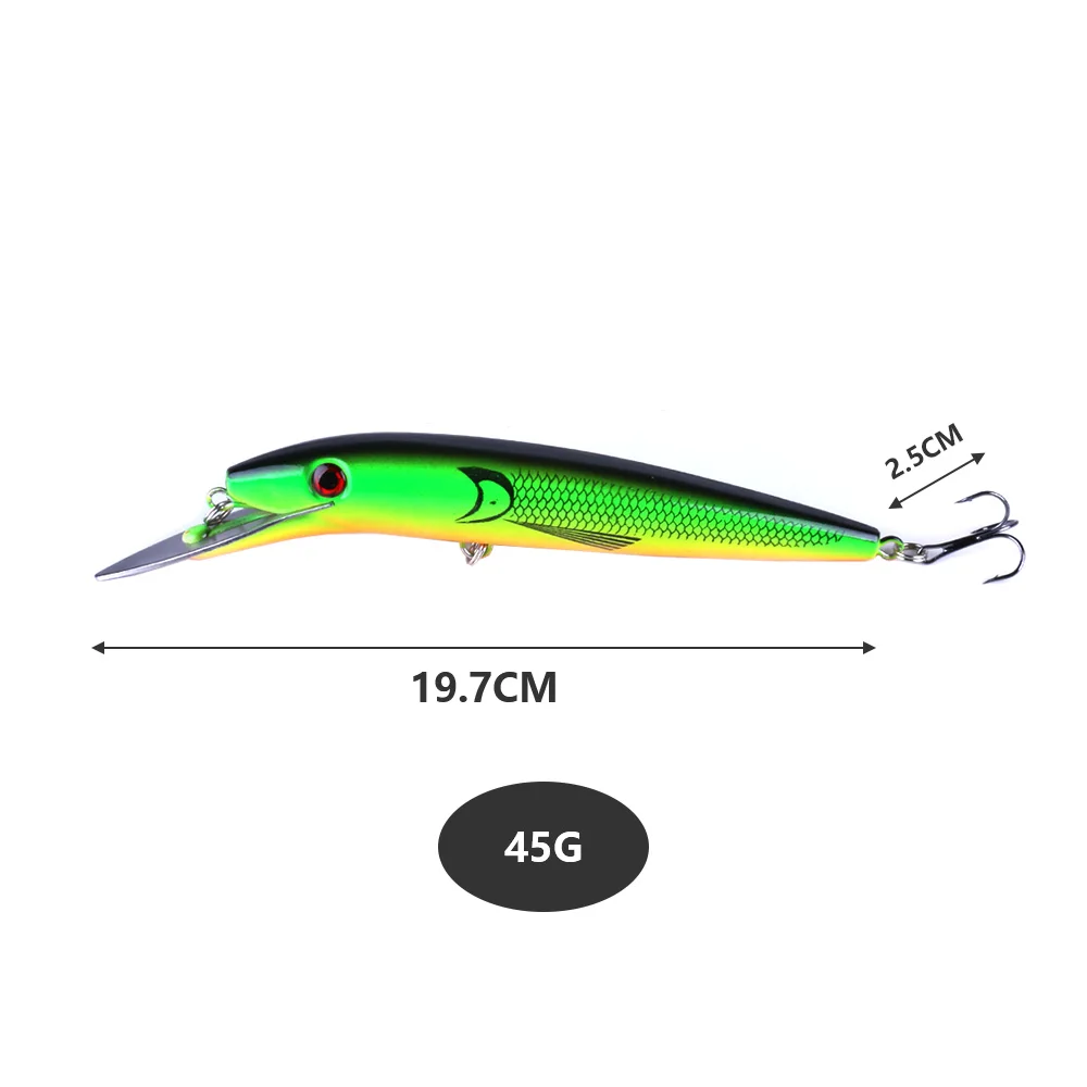 New Big Play Games Metal Lip Minnow Bait 45g Heavy Sea Water Bait High ...