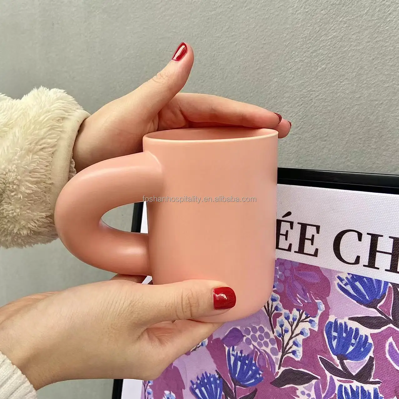 300ML Vintage Creative Nordic Cute Coffee Cup Pangpang Fat Mug Wholesale pink Color Coffee Mug ...