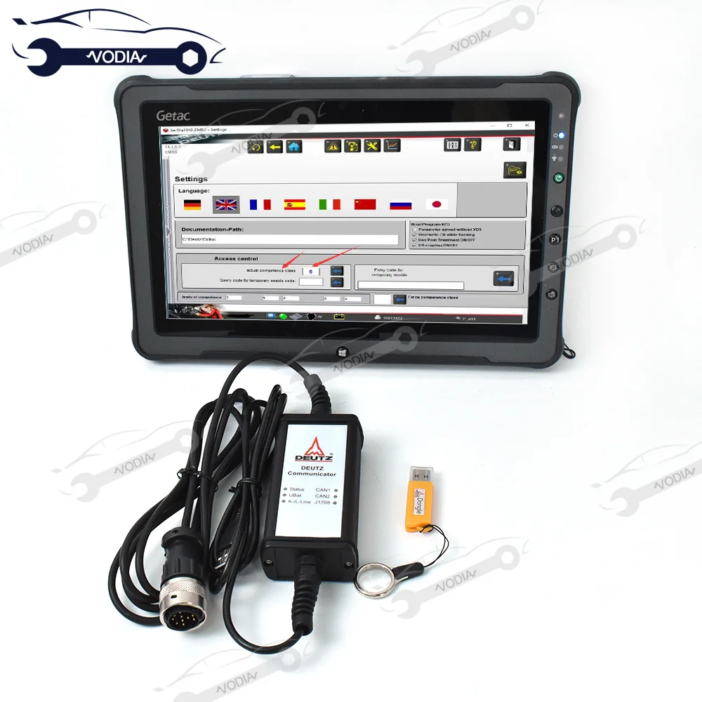 For Deutz Communicator Obd Adapter With Serdia Software For Controllers Emr 2/3/4 Diagnostic ...