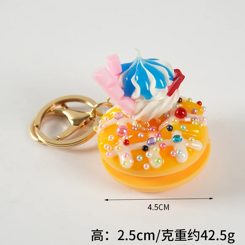 2025 Kawaii Rubber Food Donut Keychain Cheap Cartoon 3D Silicone PVC ...