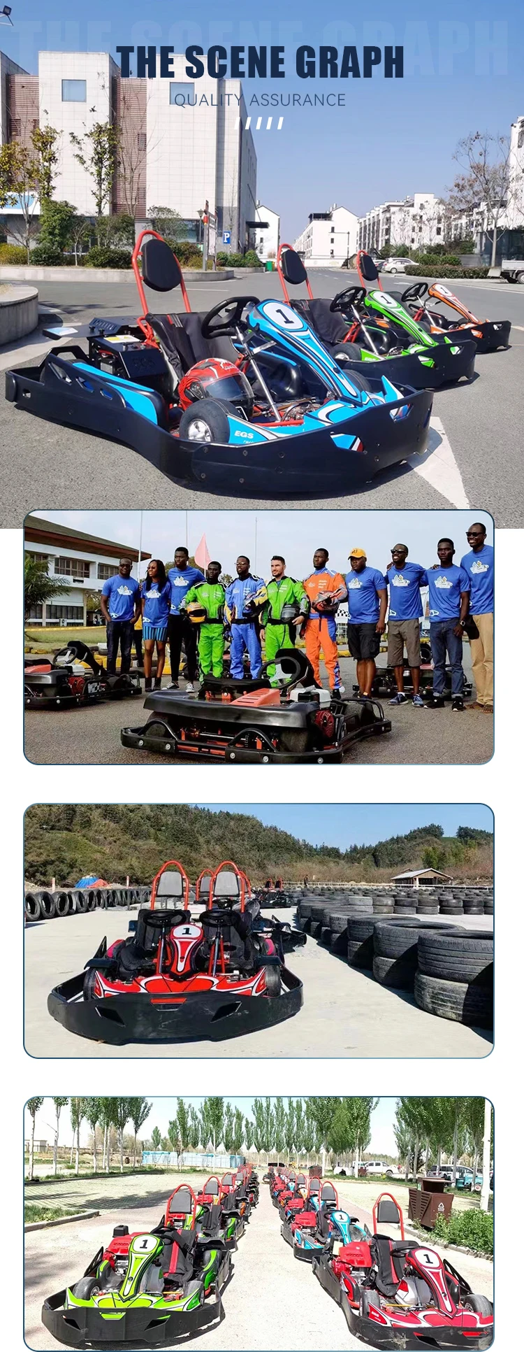 High Speed Attractive off Road Gasoline Tank Engine Racing Go Kart