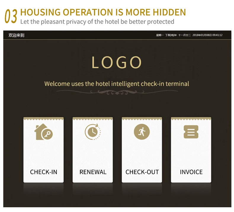 18.5 Inches Hotel Self Service Kiosk - Check-in Terminal