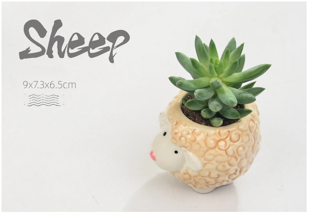 Cute Mini Animal Set Succulent Planter Ceramic Flower Pot