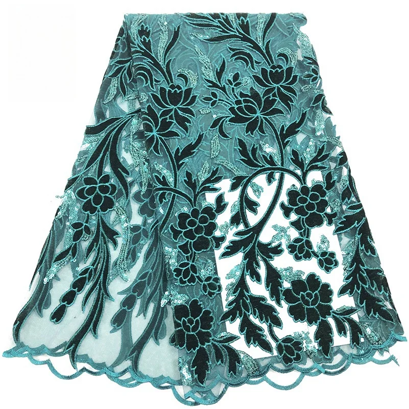 Affinity 2024 New Product Launch Hollow Velvet Hollow Tulle Sequins Embroidered Lace Fabric for ...