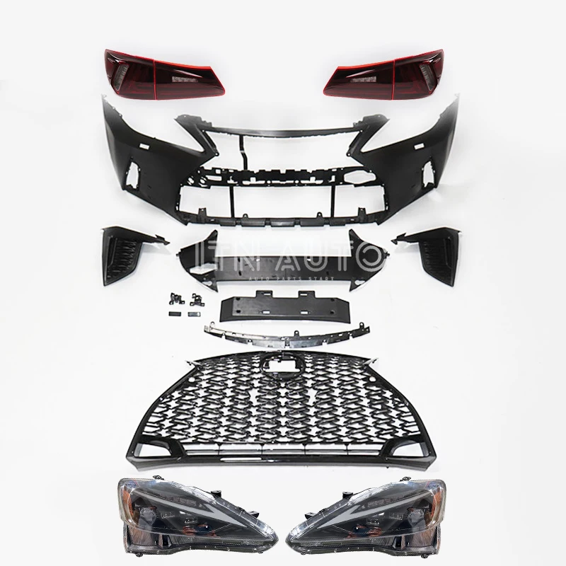 Upgrade To 2021 Facelift Bodykit Grille Bumper Set For Lexus 2006-2012 Is250 Is300 Is350 Is Body ...