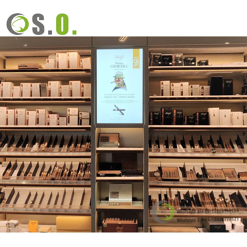 Vitrine Schwarz Holz - Elegant Cigar Showcase Display