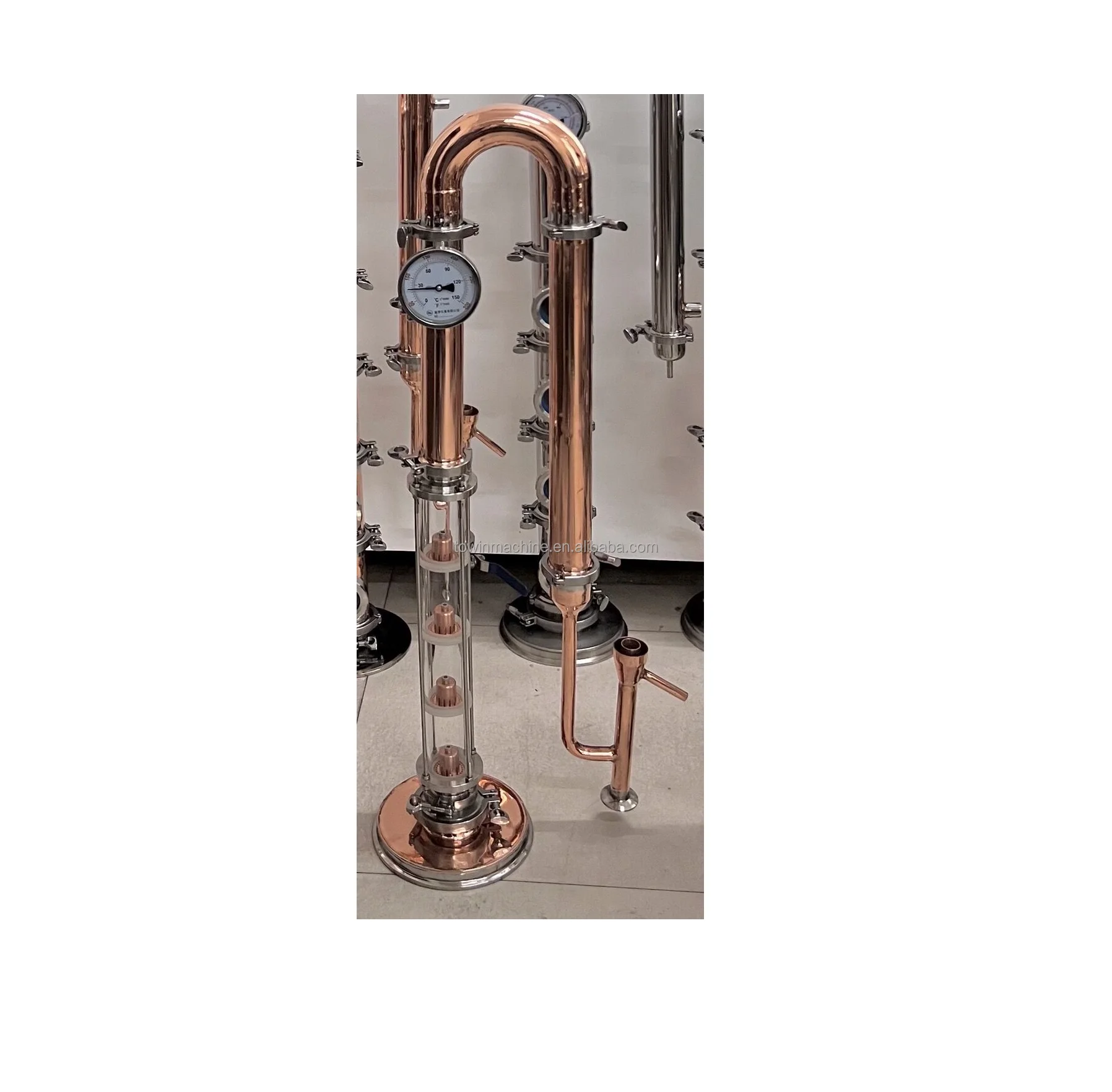 Hot Sale 2in Copper Bubble Plate Glass Column Still for Home Distiller