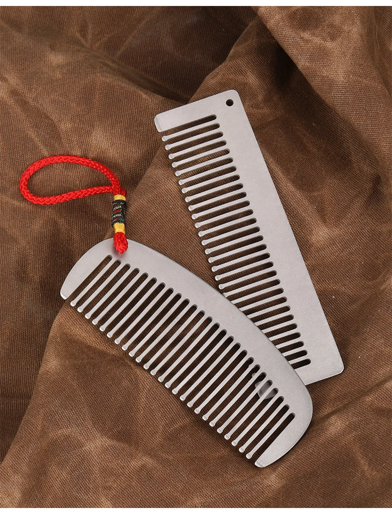 Titanium Comb Anti-Static Hair Beared Comb Pocket Camping Tent Travel ...