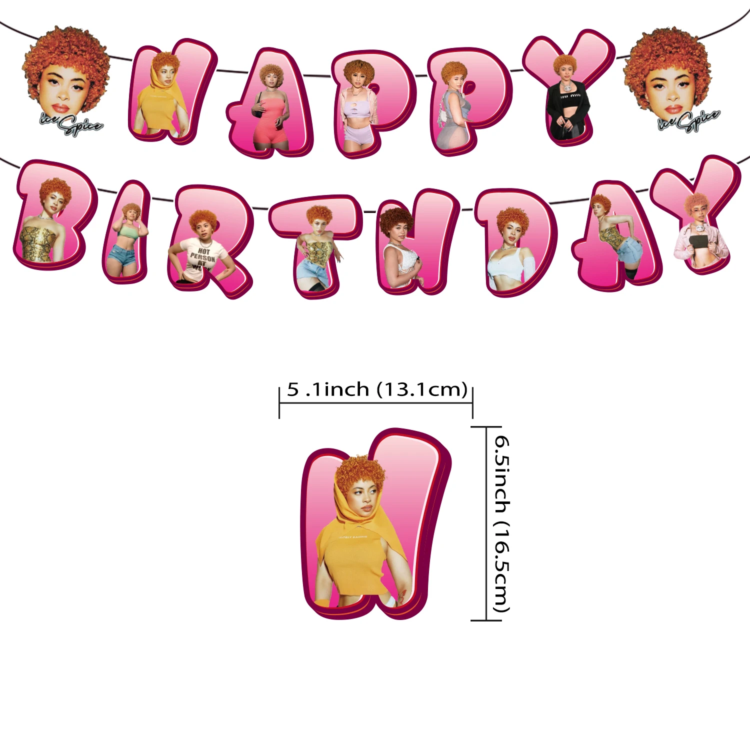 Cartoon Star Ice Spice Theme Birthday Party Decorative Disposable ...