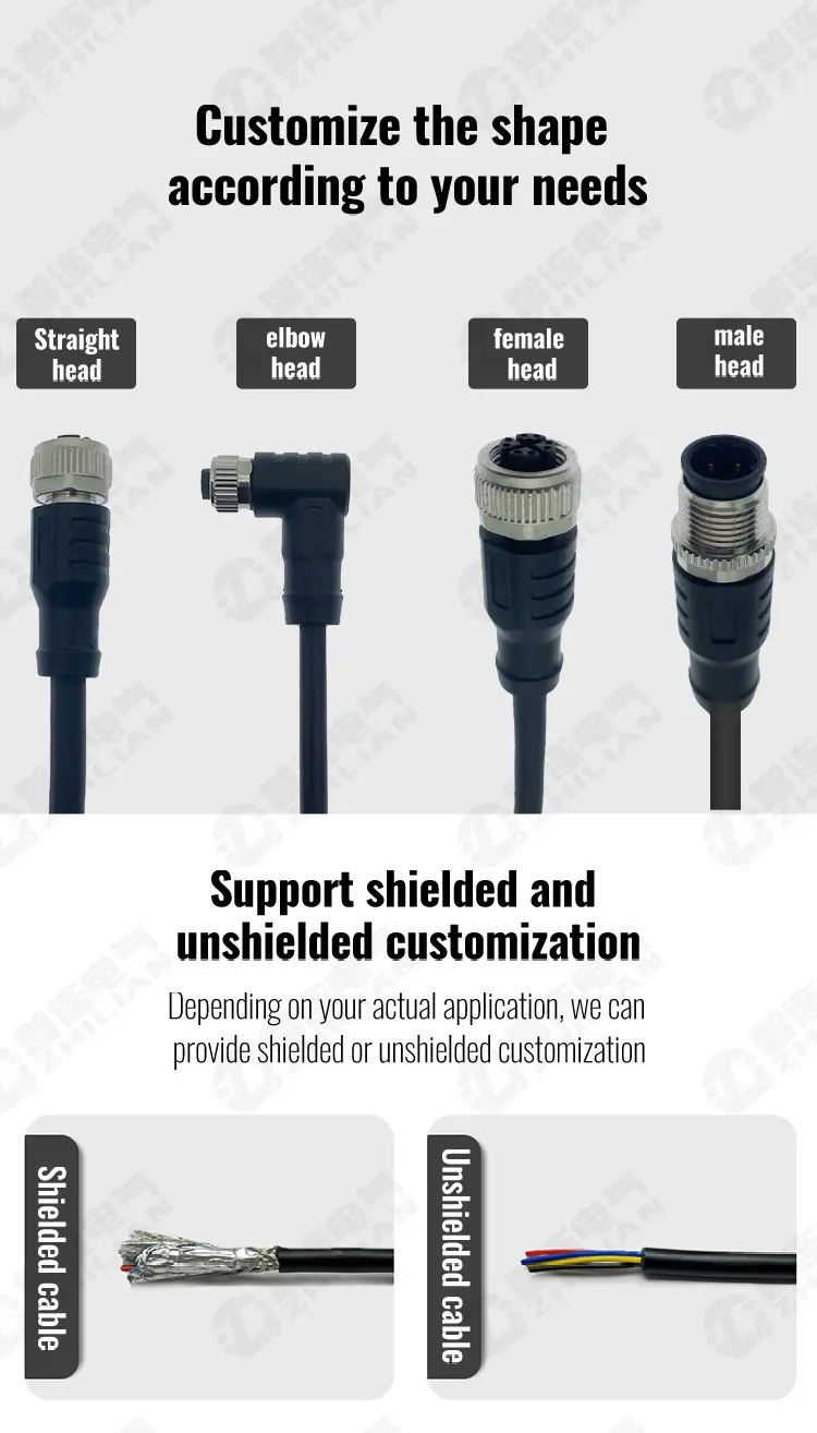 Ip67 M5 4pins Female Cable Connector - Buy M5 Cable Connector,M5 4pins ...