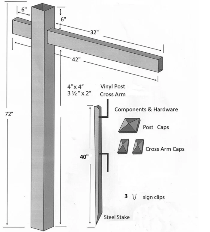 Durable Vinyl Sign Post - Ideal for Real Estate & Gardens