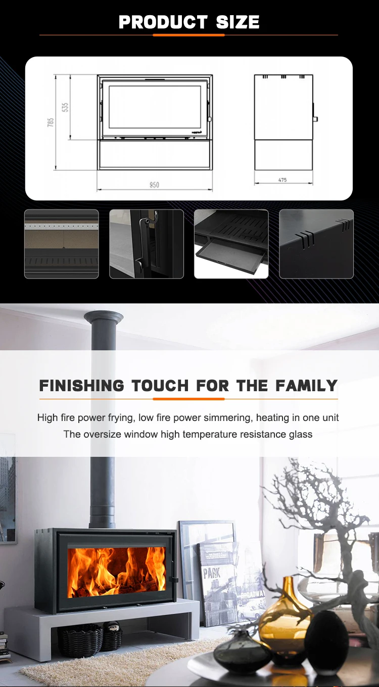 Modern Freestanding Cast Iron Wood Burning Stove Indoor Heating ...