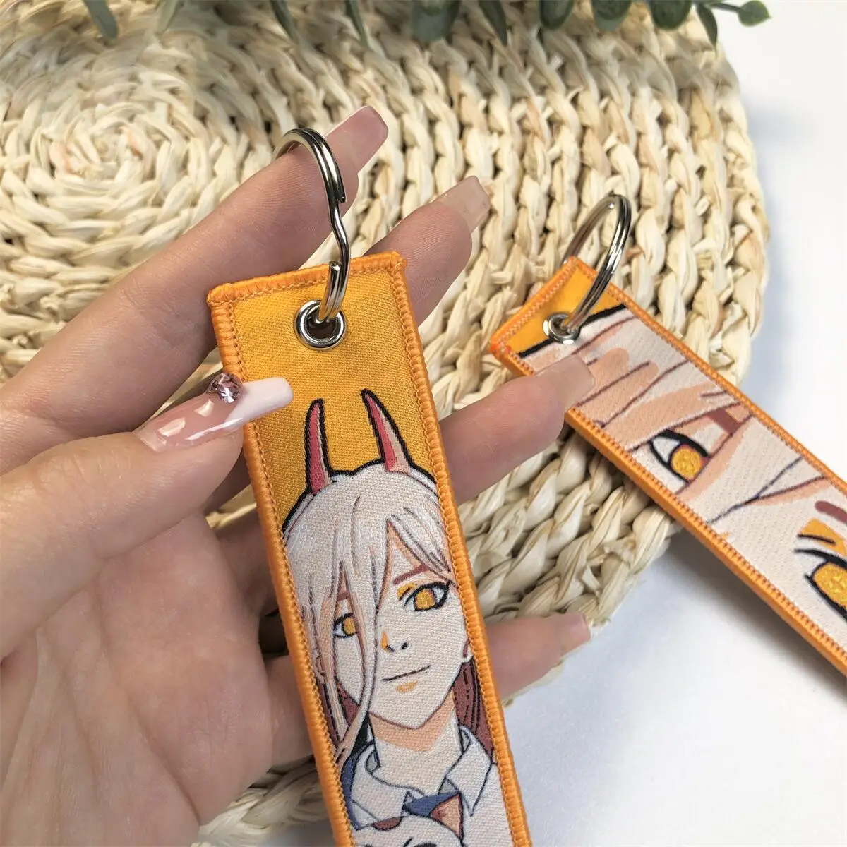 Japanese Anime Series Key Tag Keychain Embroidery Key Fobs For ...