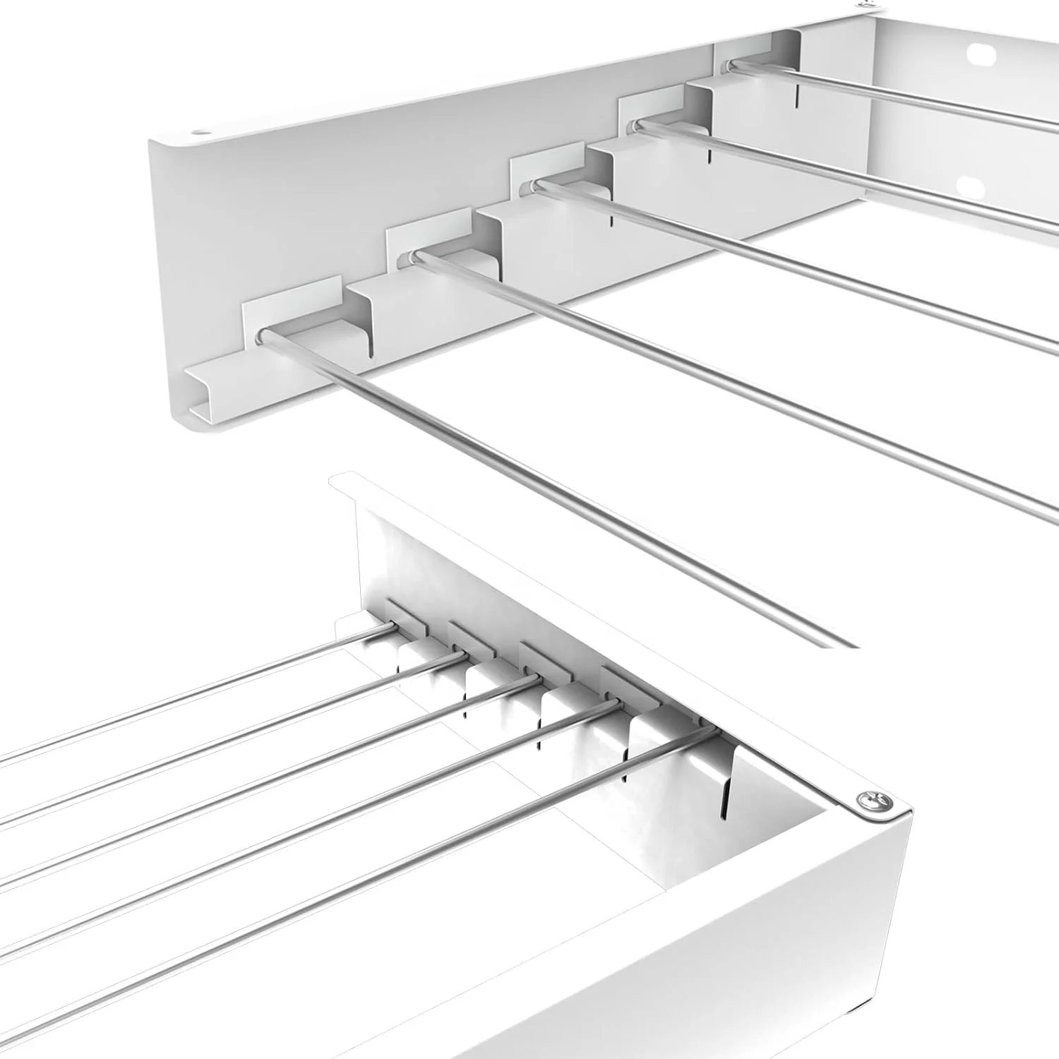 100CM Wall Towel Drying Rack Collapsible Foldable Wall Mounted Clothes ...