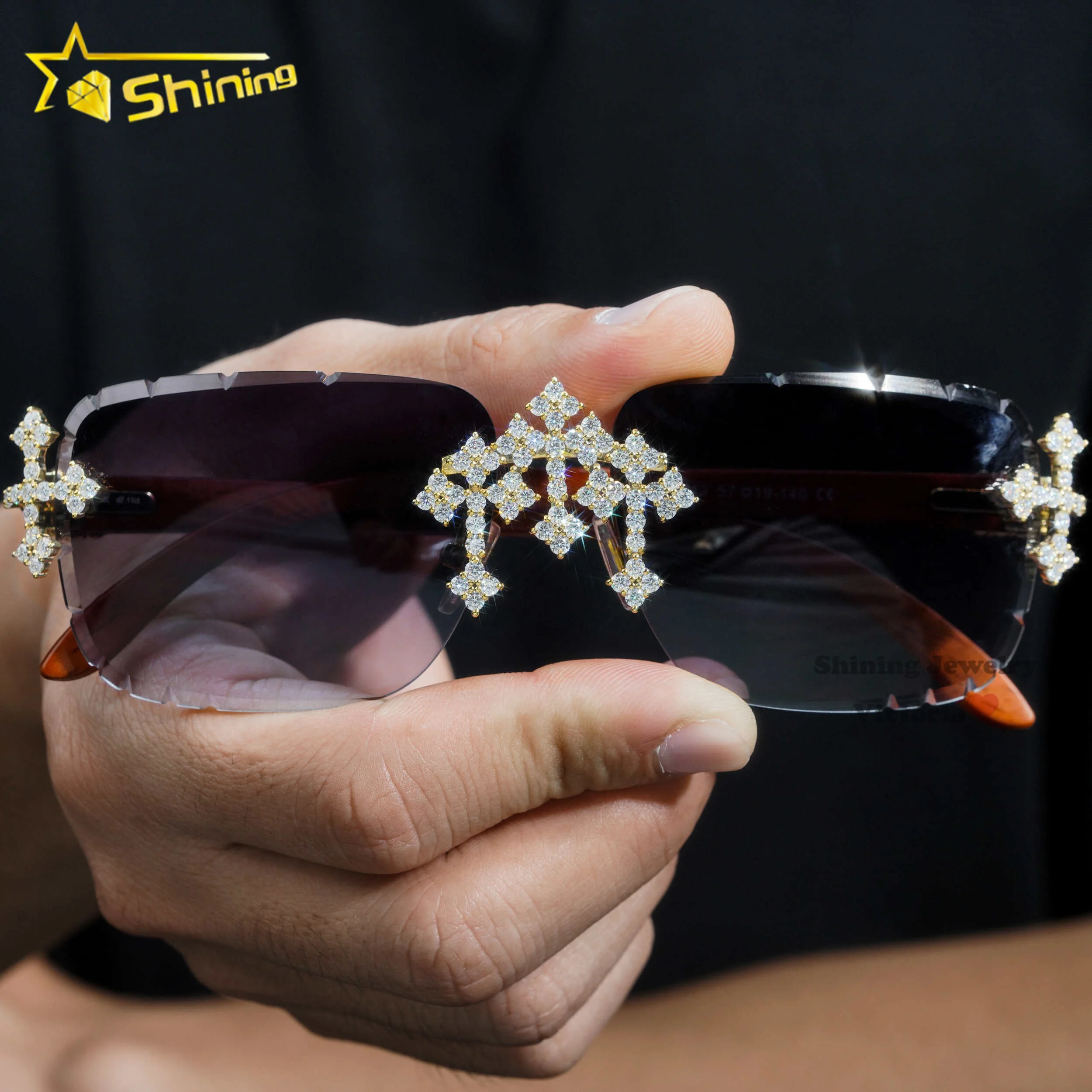 Hip Hop Sterling Silver Fashion Jewelry - Iced Out Sunglasses